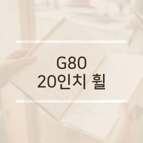 G80 20인치 휠, 성능과 스타일 모두 잡았다! - 로멘